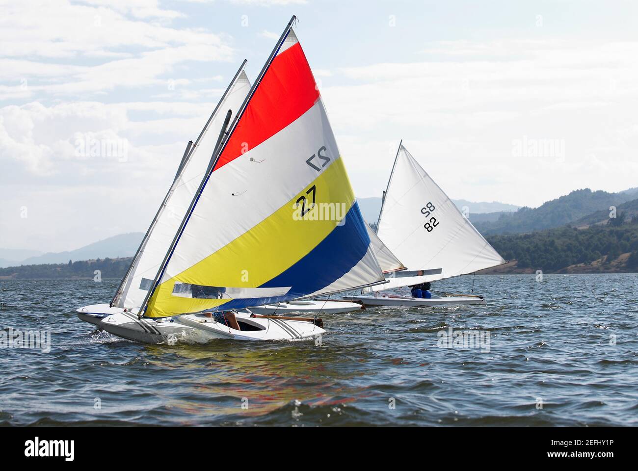 Sailboats in a race Stock Photo - Alamy