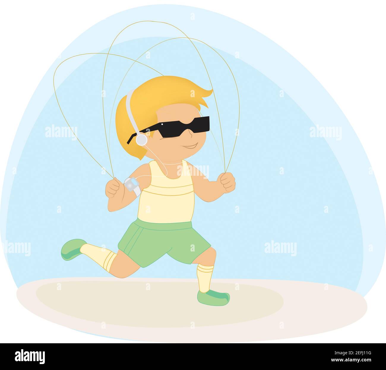 Boy jumping a rope Stock Photo - Alamy
