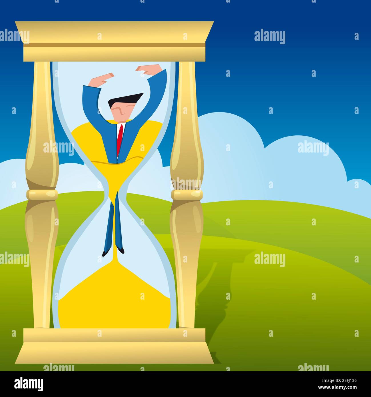 Businessman inside an hourglass hi-res stock photography and images - Alamy