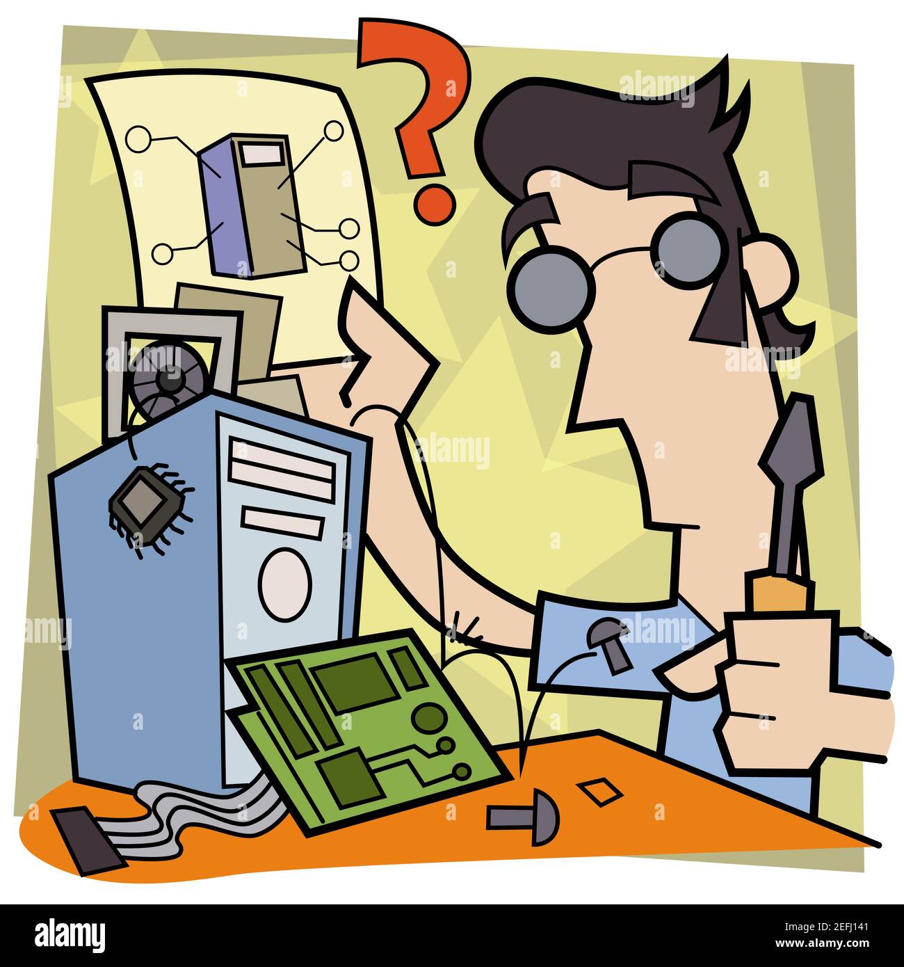 Cartoon computer man hi-res stock photography and images - Alamy