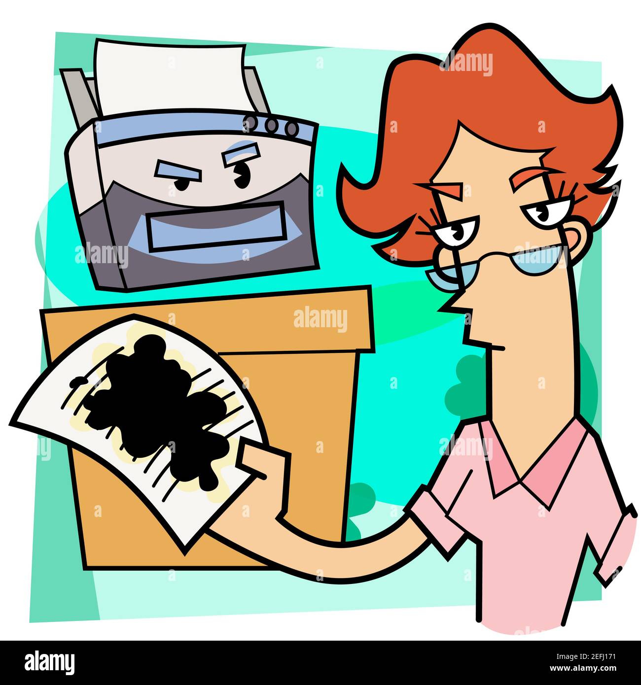 Cartoon woman with computer hi-res stock photography and images - Alamy