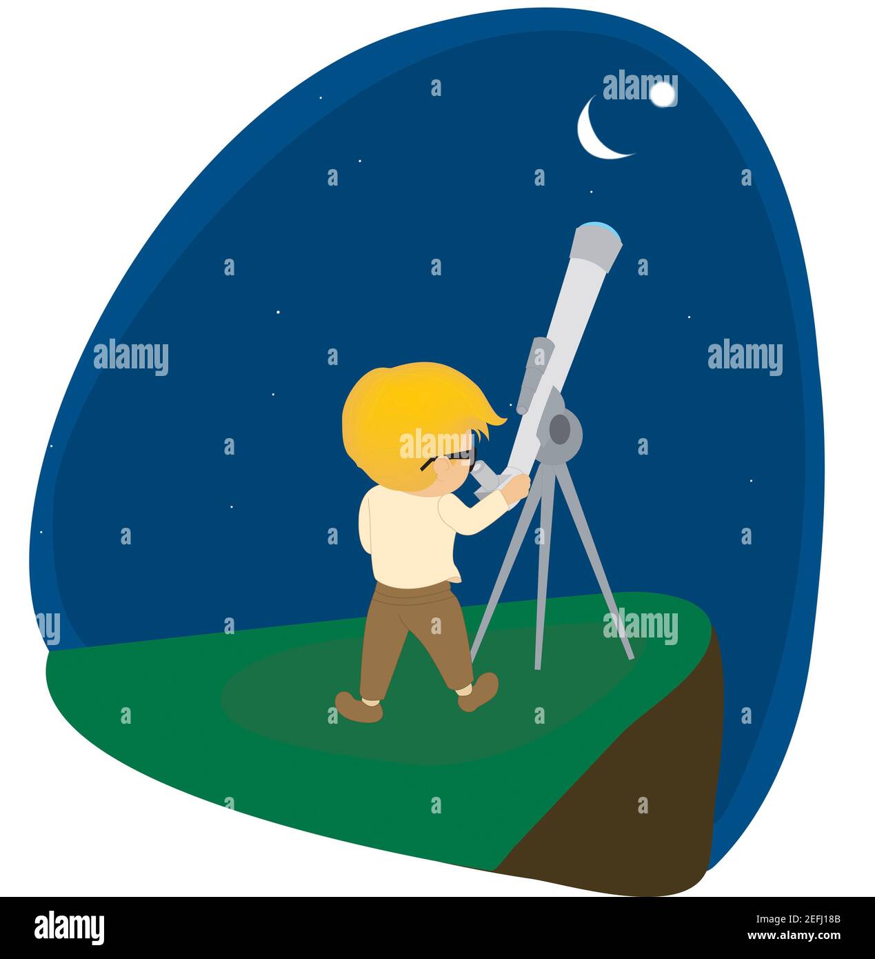 Image of moon through telescope Cut Out Stock Images & Pictures - Alamy