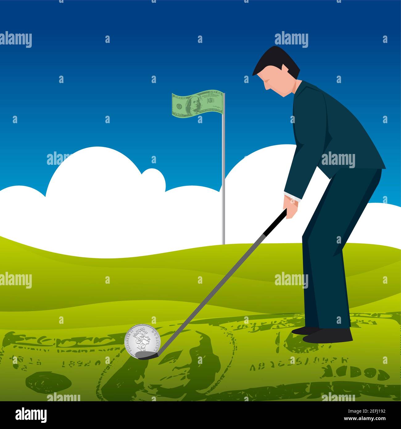 Business executive playing golf hi-res stock photography and images - Alamy