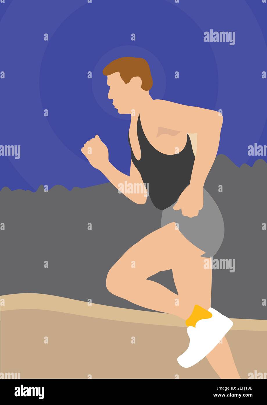 Side profile of an athlete running Stock Photo - Alamy