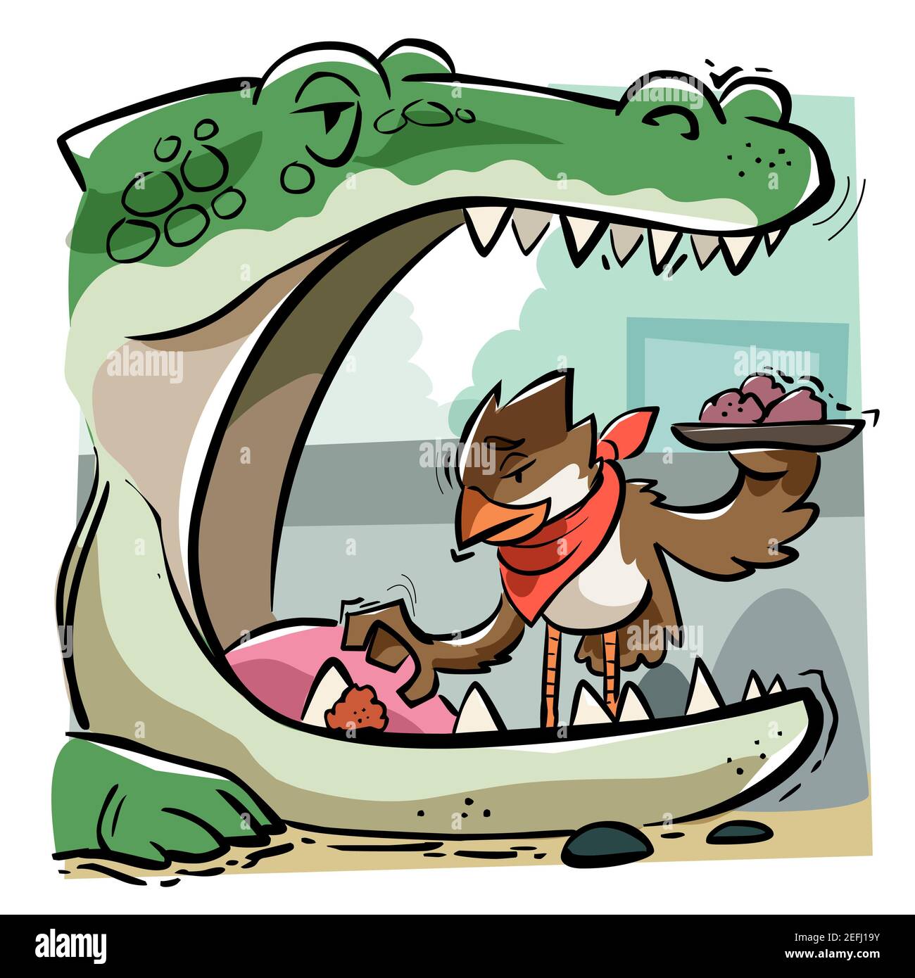 Cartoon Alligator Mouth Open