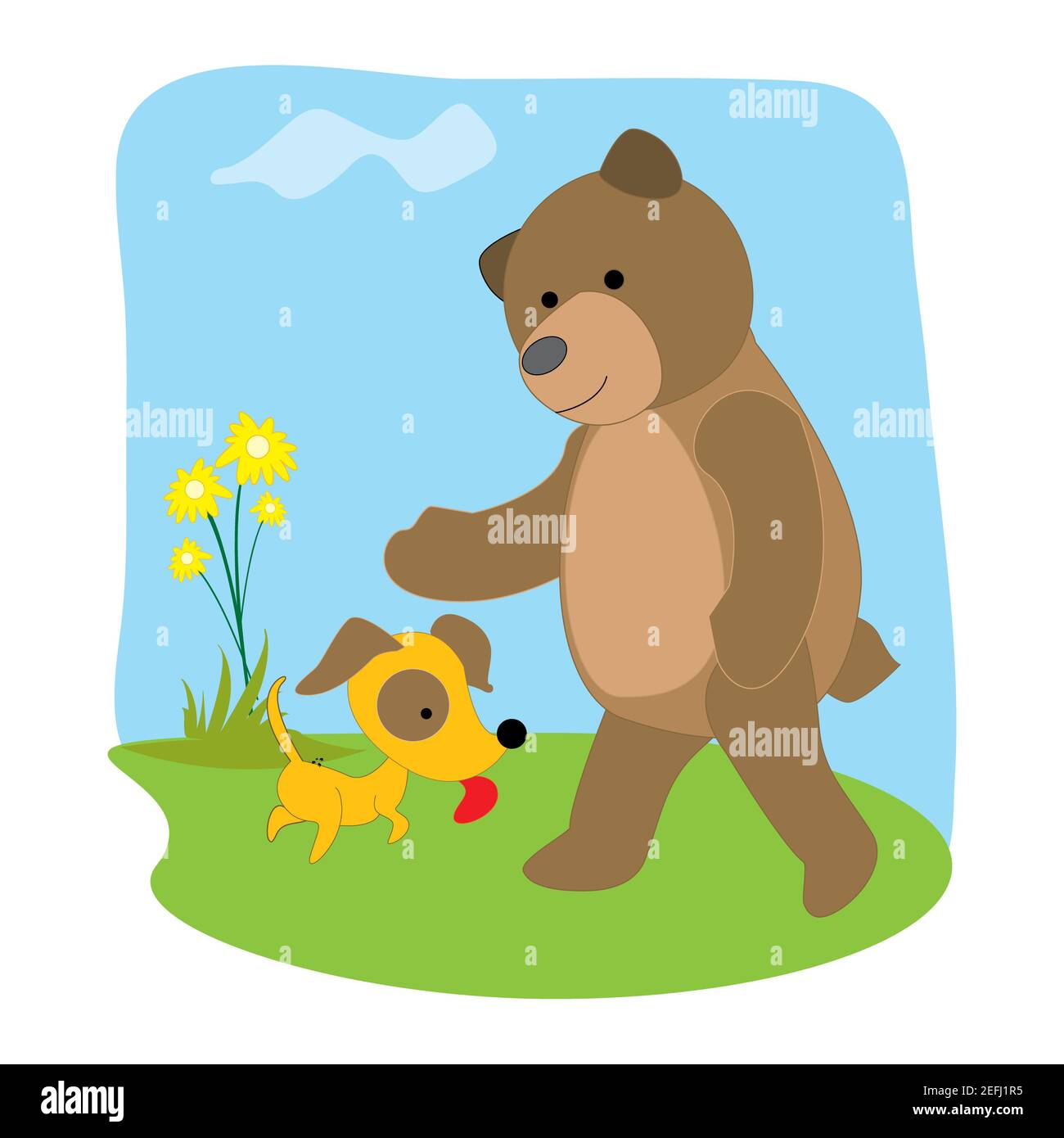 Bear standing with a dog Stock Photo - Alamy
