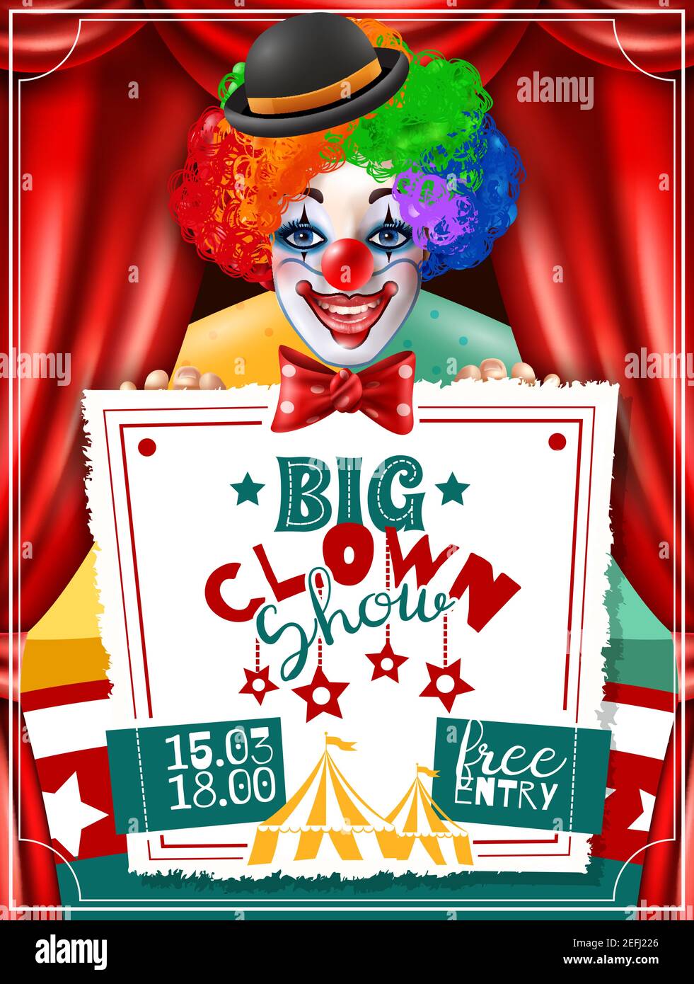 Big circus show performance invitation advertisement poster with ...