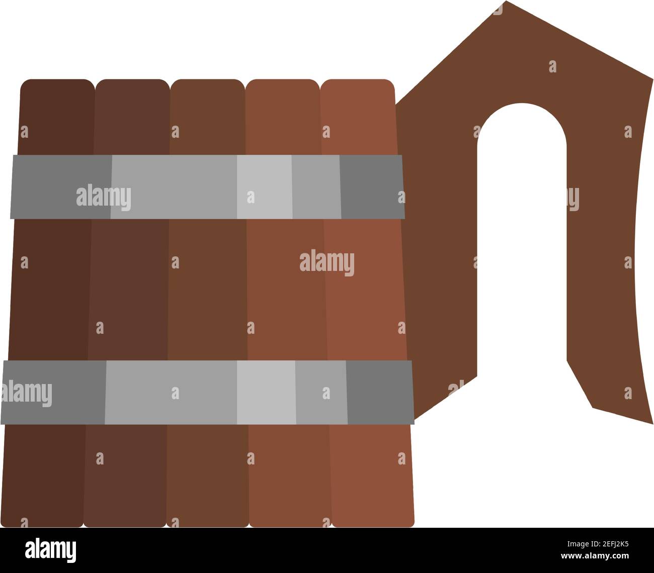Empty wooden mug vector isolated on white background Stock Vector Image ...