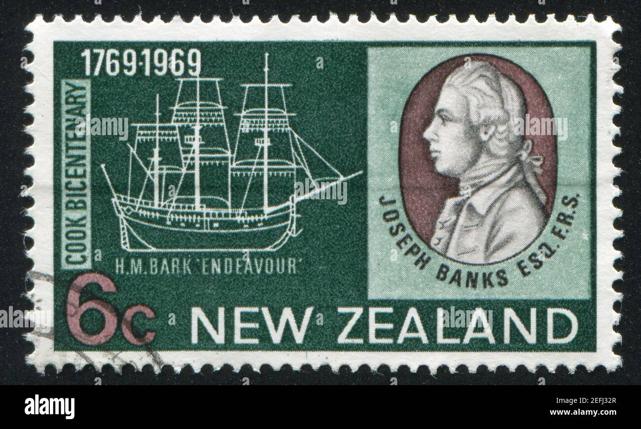 NEW ZEALAND - CIRCA 1969: stamp printed by New Zealand, shows Joseph ...