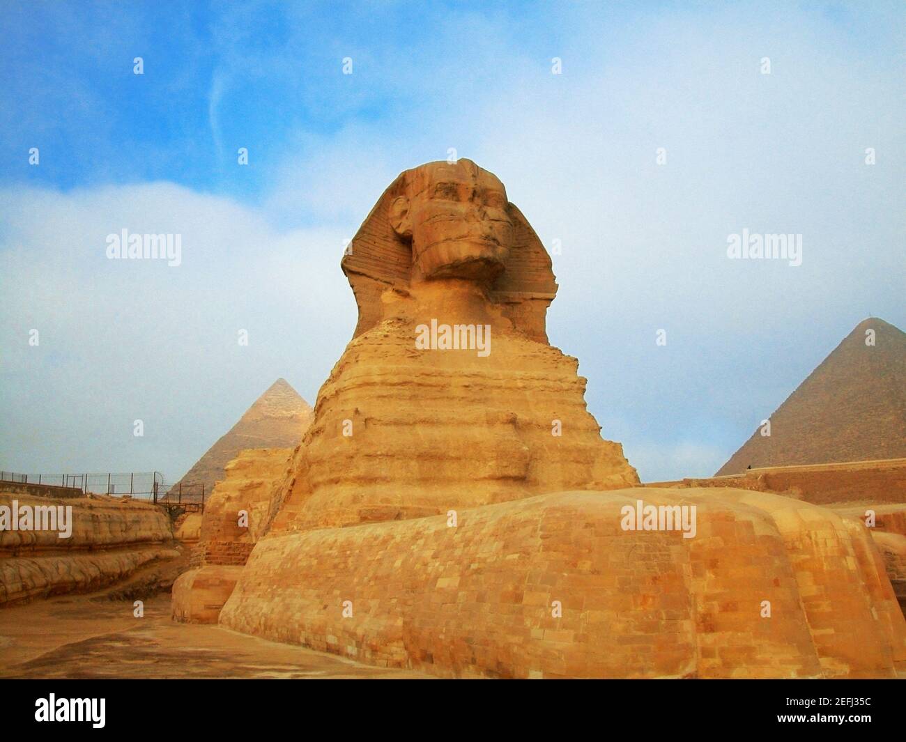 Sphinx in front of pyramids, Giza, Cairo, Egypt Stock Photo - Alamy