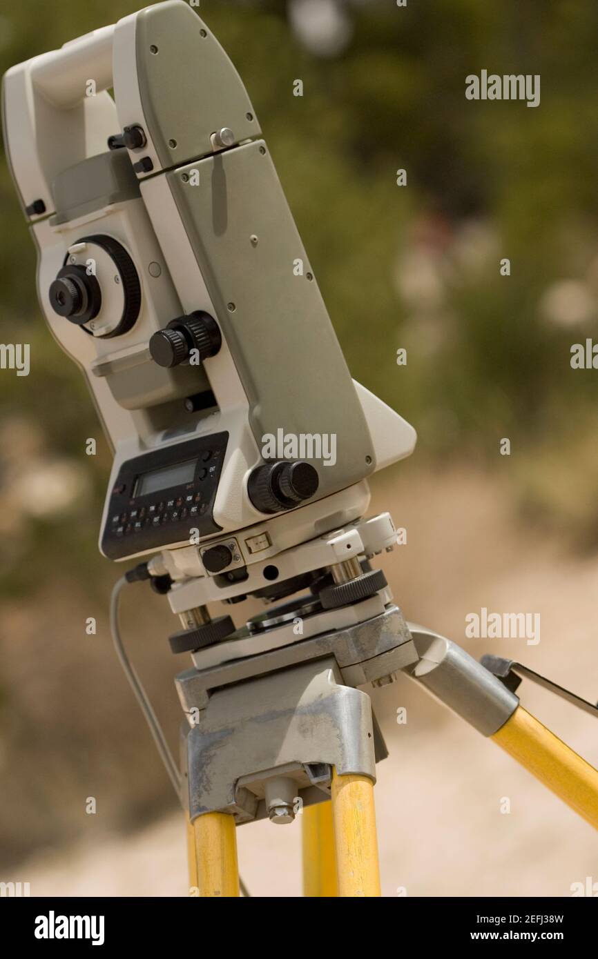 Close-up of a theodolite Stock Photo - Alamy