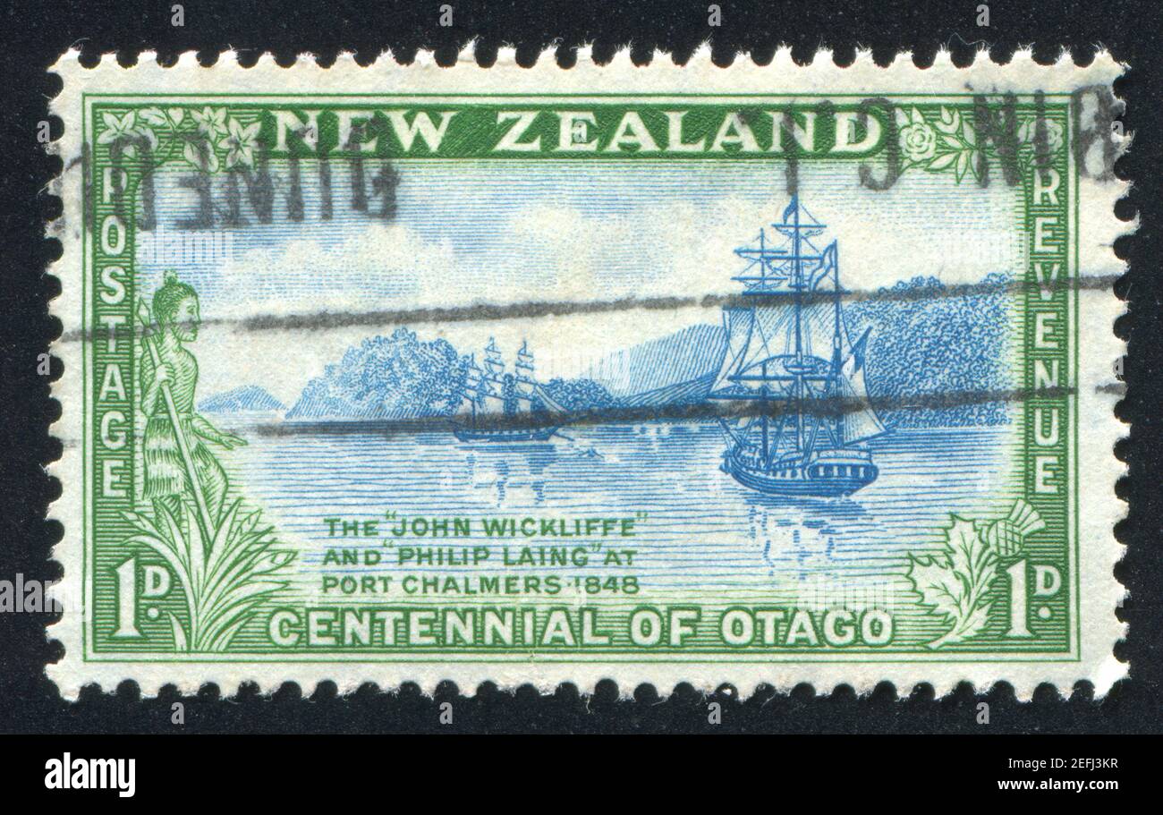 NEW ZEALAND - CIRCA 1948: stamp printed by New Zealand, shows “John ...