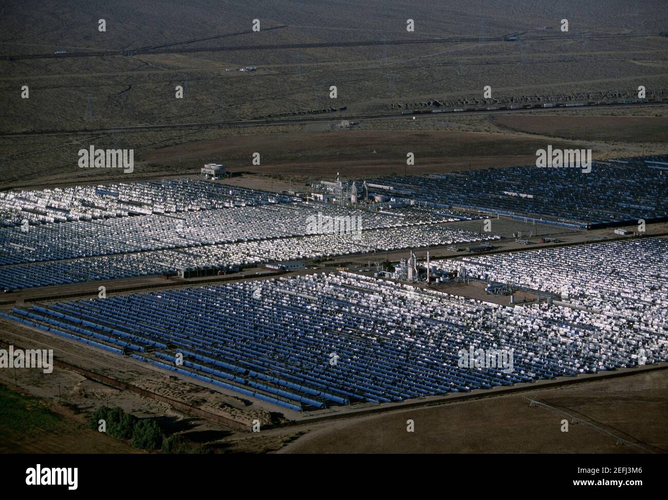 Solar power via parabolic trough mirrors, Daggett, California Stock ...