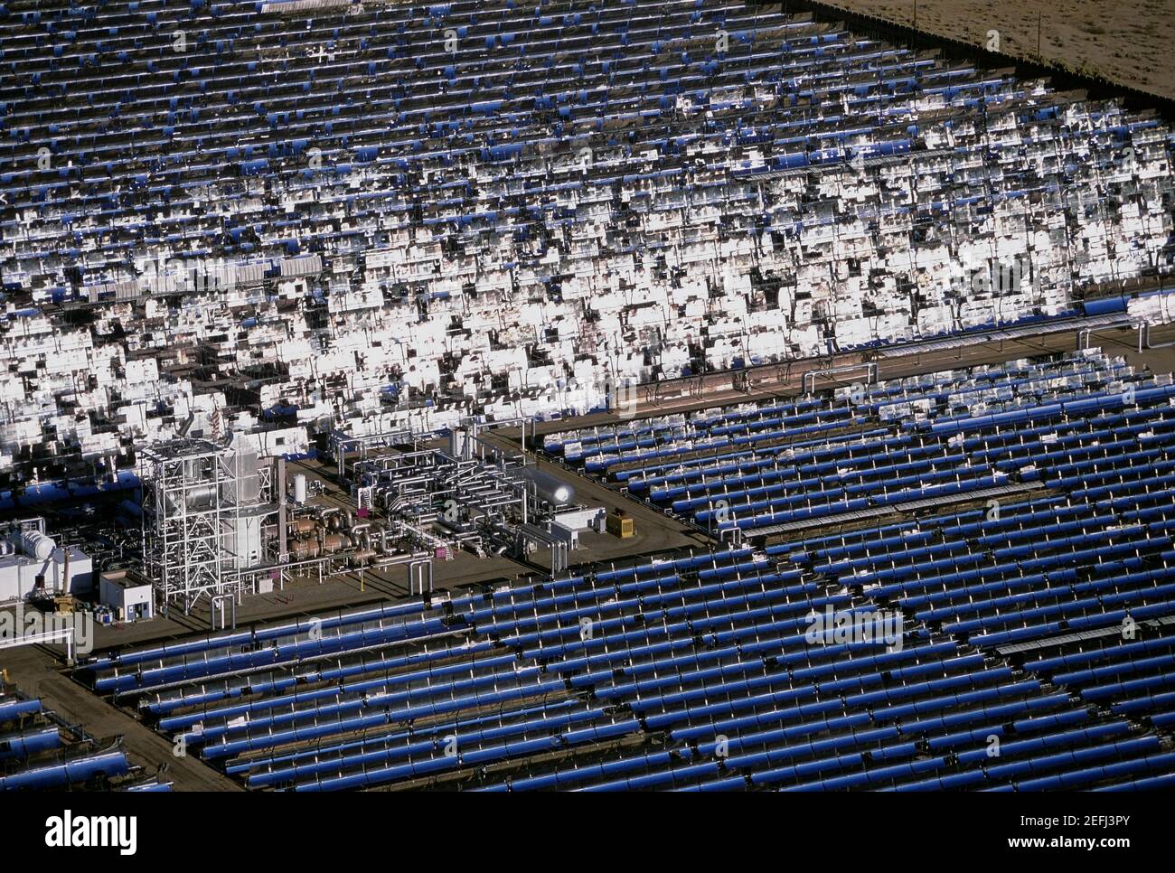 Solar power via parabolic trough mirrors, Daggett, California Stock ...