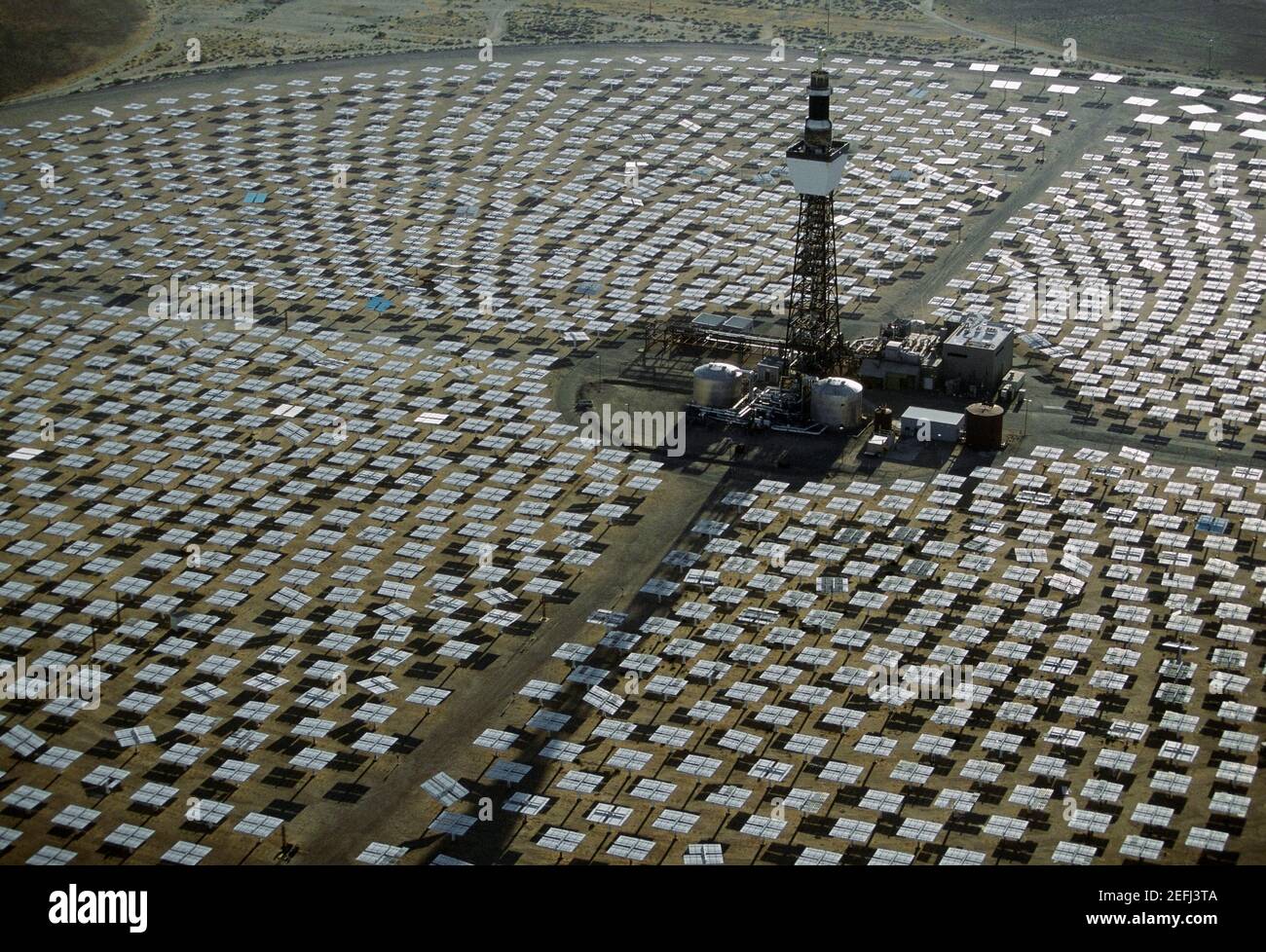 Field of solar-power 10 megawatt heliostat mirrors, Daggett, California ...
