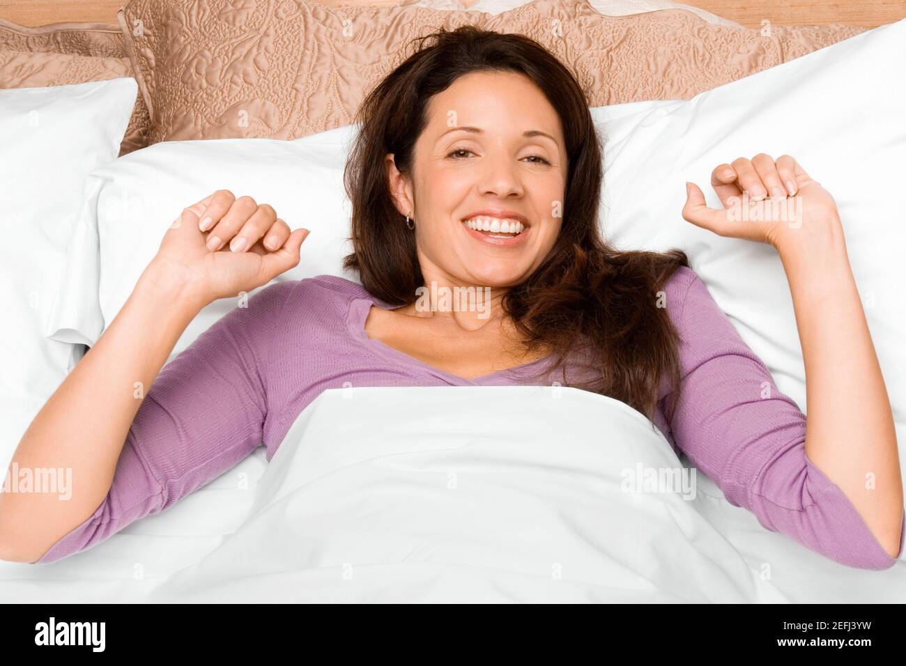 Waking up happy woman only hi-res stock photography and images - Alamy
