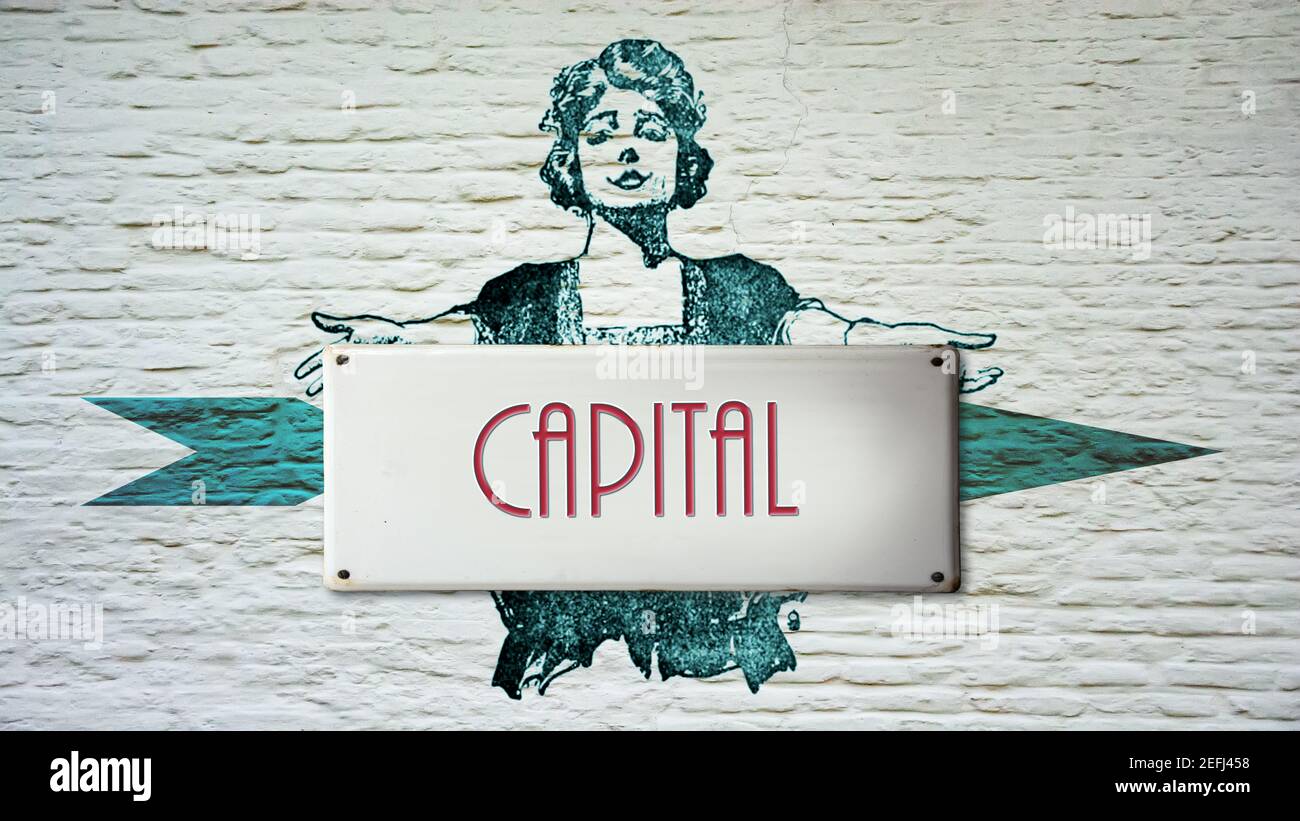 Street Sign the Direction Way to Capital Stock Photo - Alamy