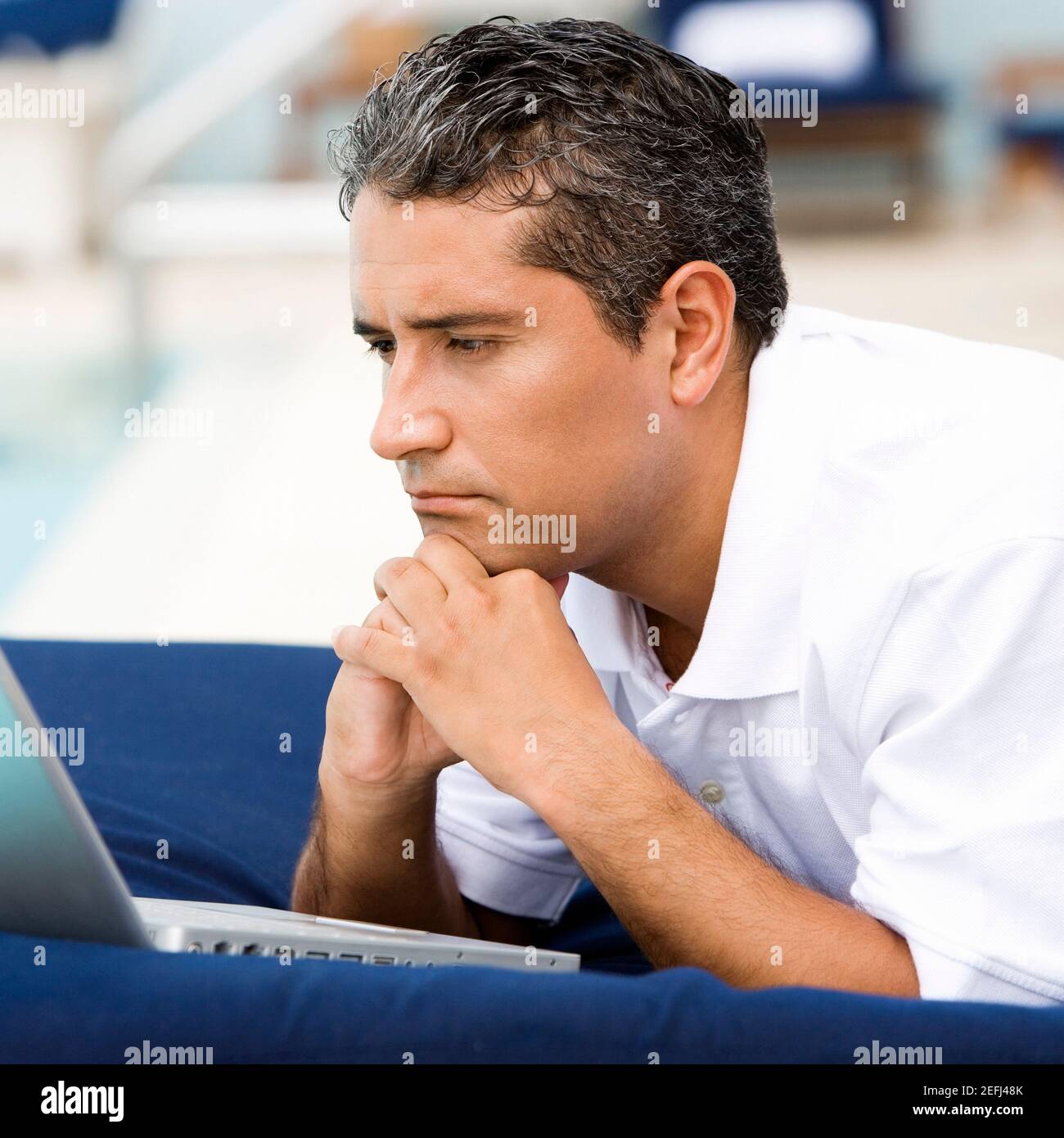 Man lying down profile hi-res stock photography and images - Alamy