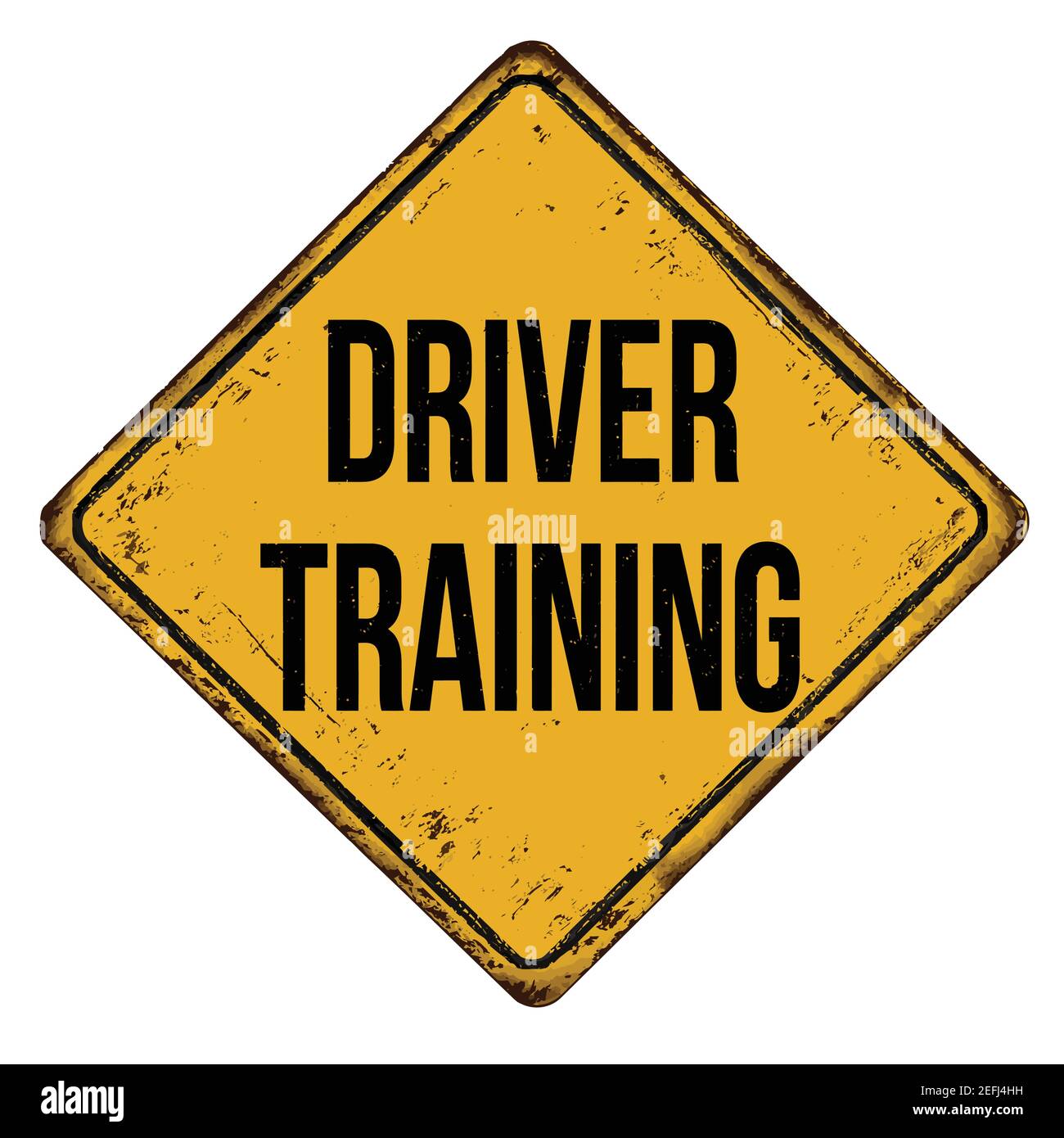 Driver training vintage rusty metal sign on a white background, vector ...