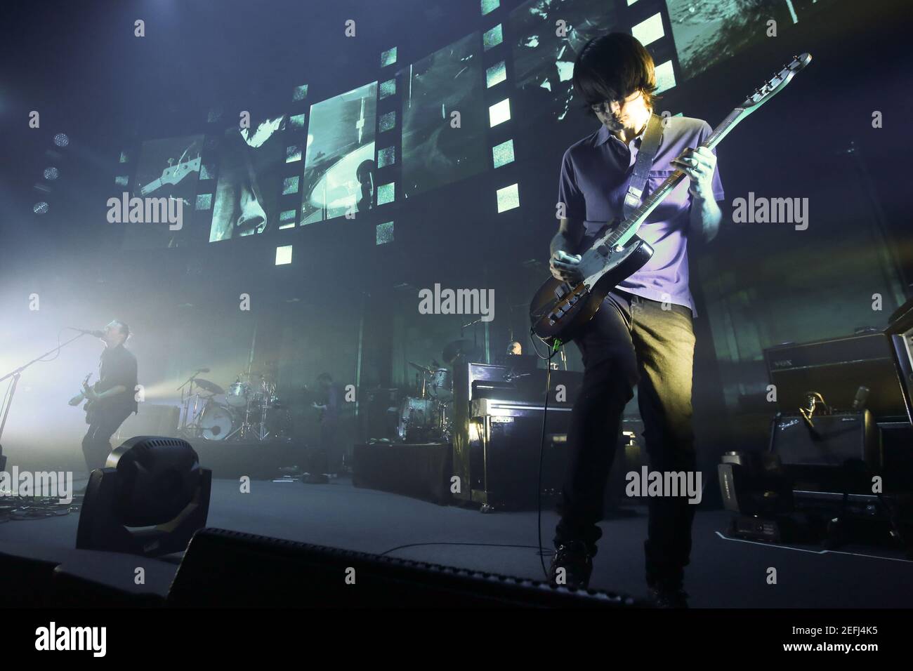 Jonny Greenwood of Radiohead performing live on stage at The Roundhouse ...