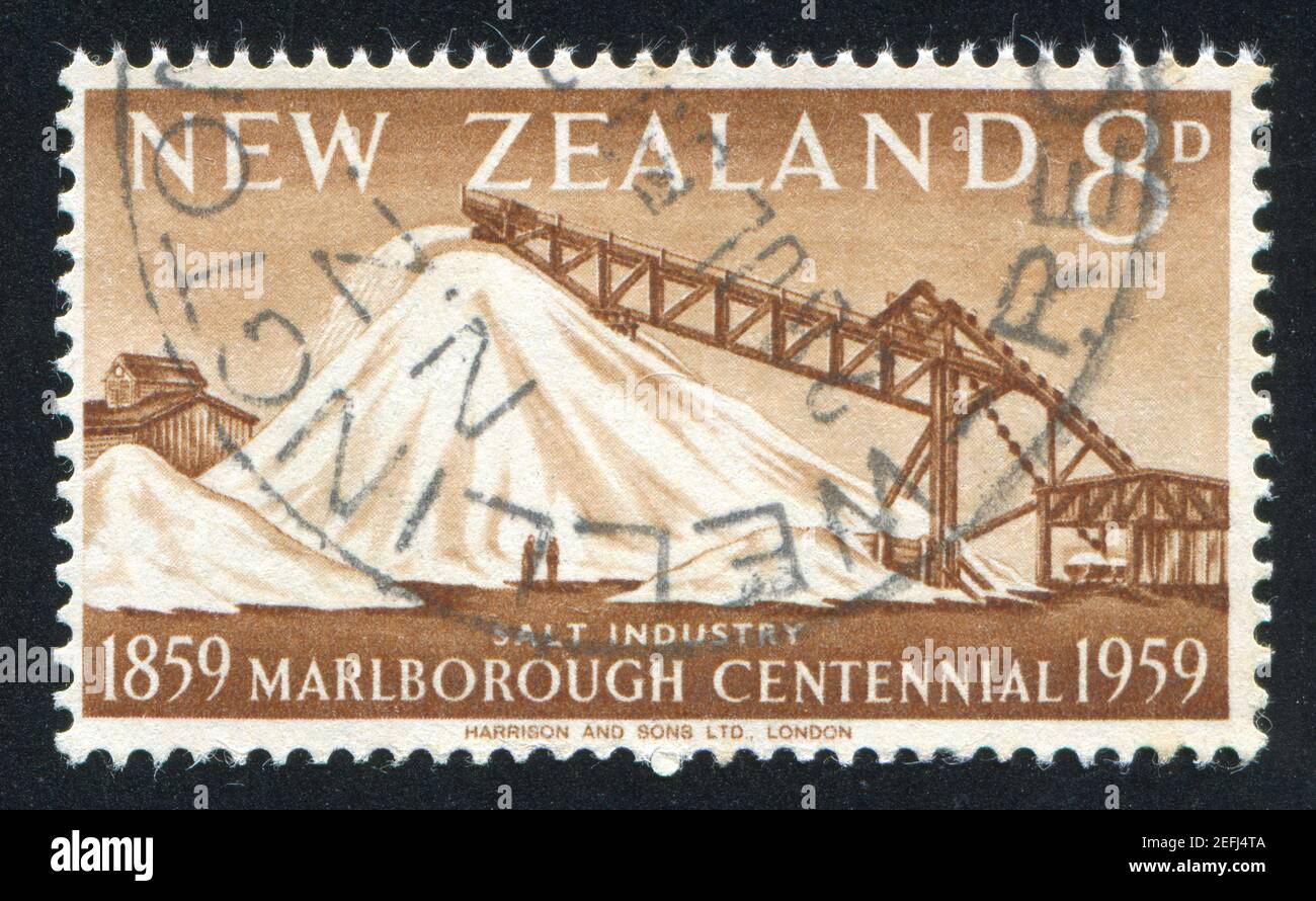 NEW ZEALAND - CIRCA 1959: stamp printed by New Zealand, shows Salt ...