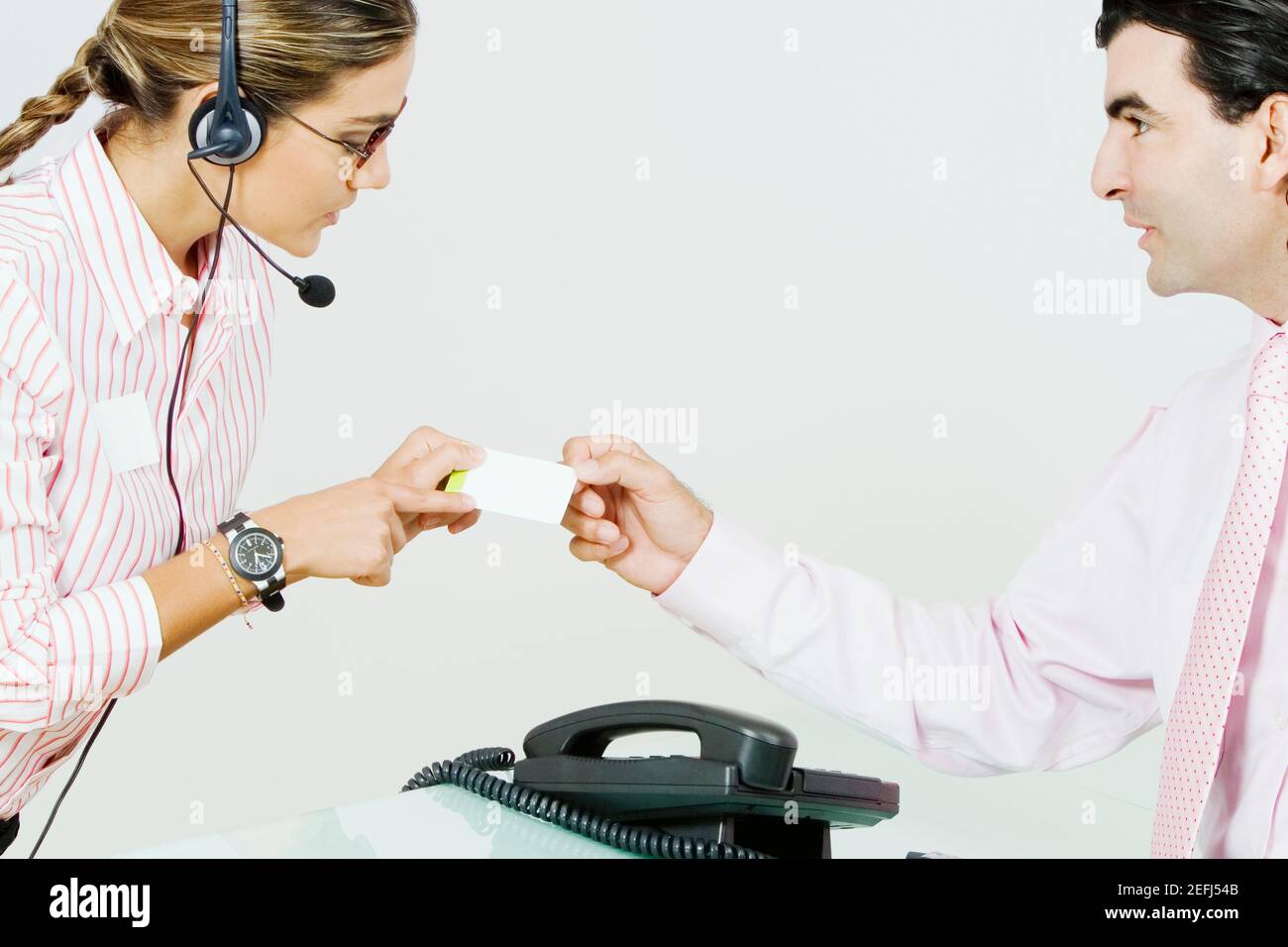 Profile female office receptionist hi-res stock photography and images ...