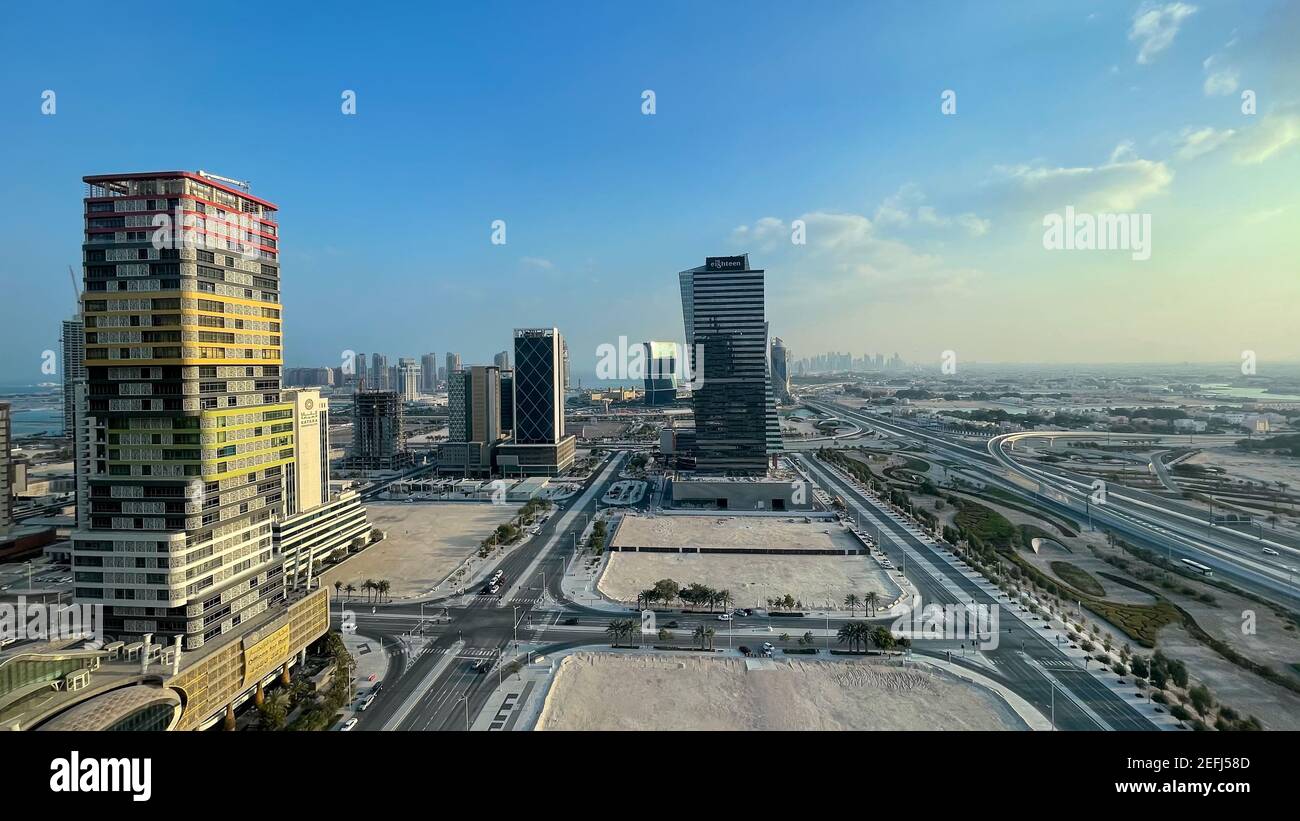 Beautiful skyline of Lusail Marina City Stock Photo - Alamy