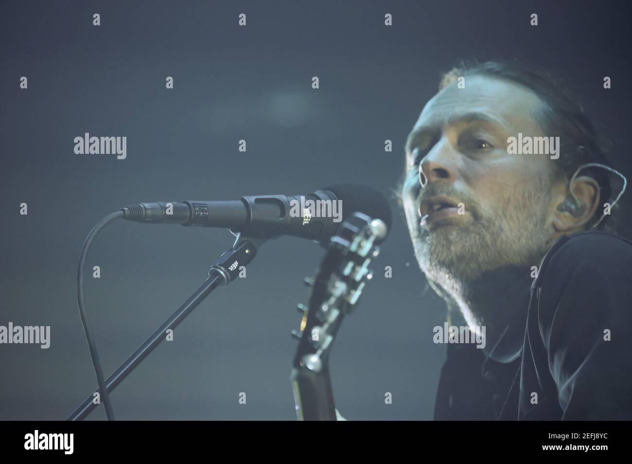 Thom Yorke of Radiohead performing live on stage at The Roundhouse in ...
