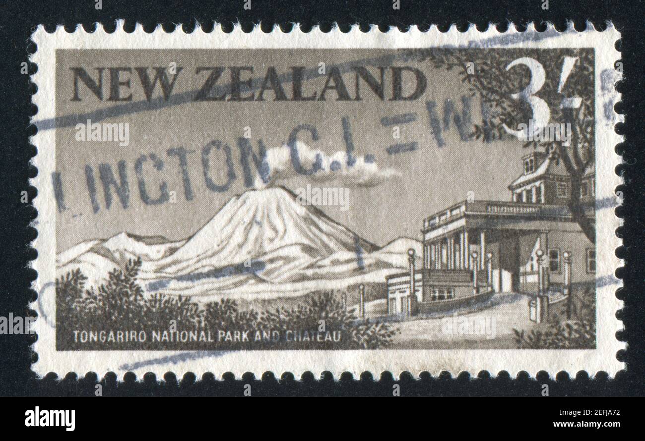 NEW ZEALAND - CIRCA 1963: stamp printed by New Zealand, shows Ngauruhoe ...