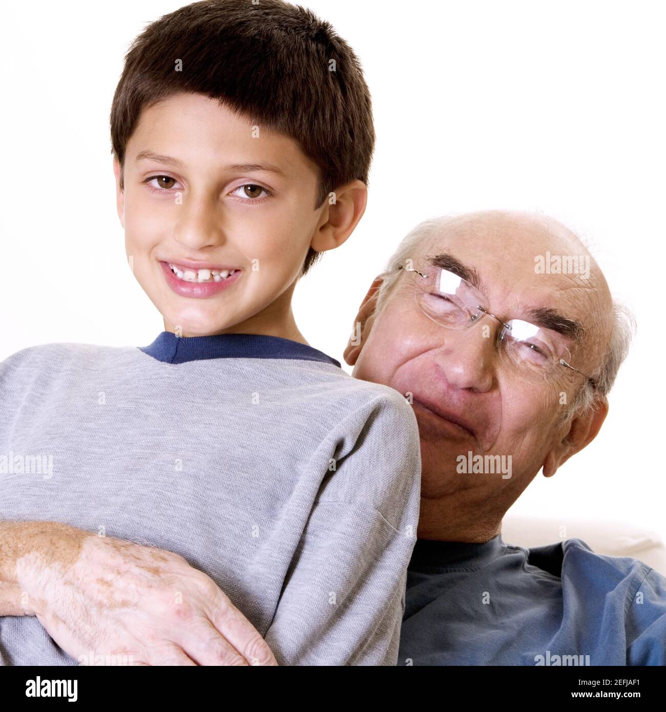 Grandfather with baby boy shoulders hi-res stock photography and images ...