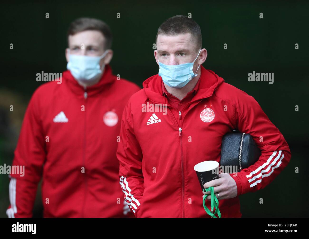 Aberdeen's Jonathan Hayes (right) arriving before the Scottish ...