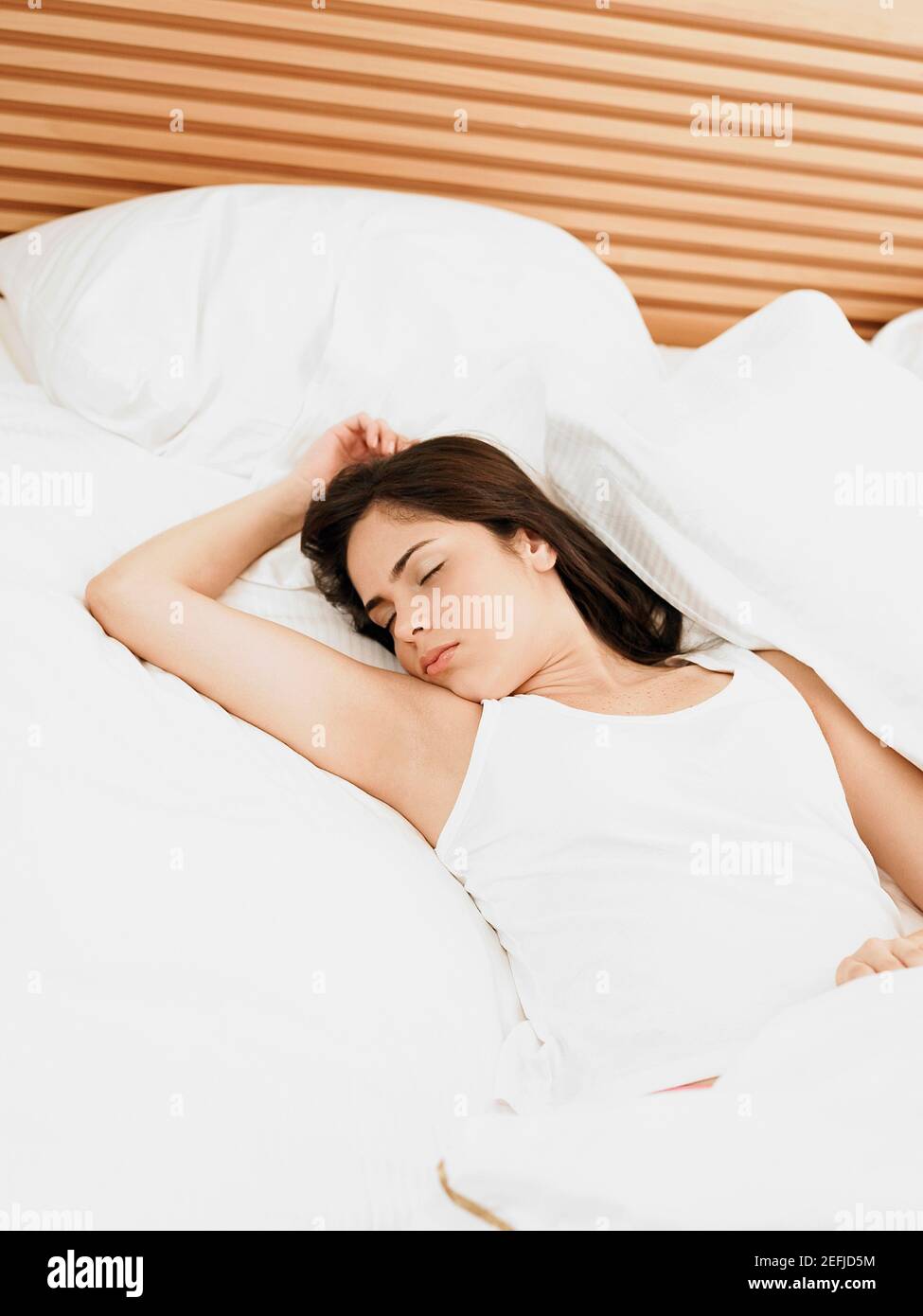 Young woman bed from above quilt hi-res stock photography and images ...