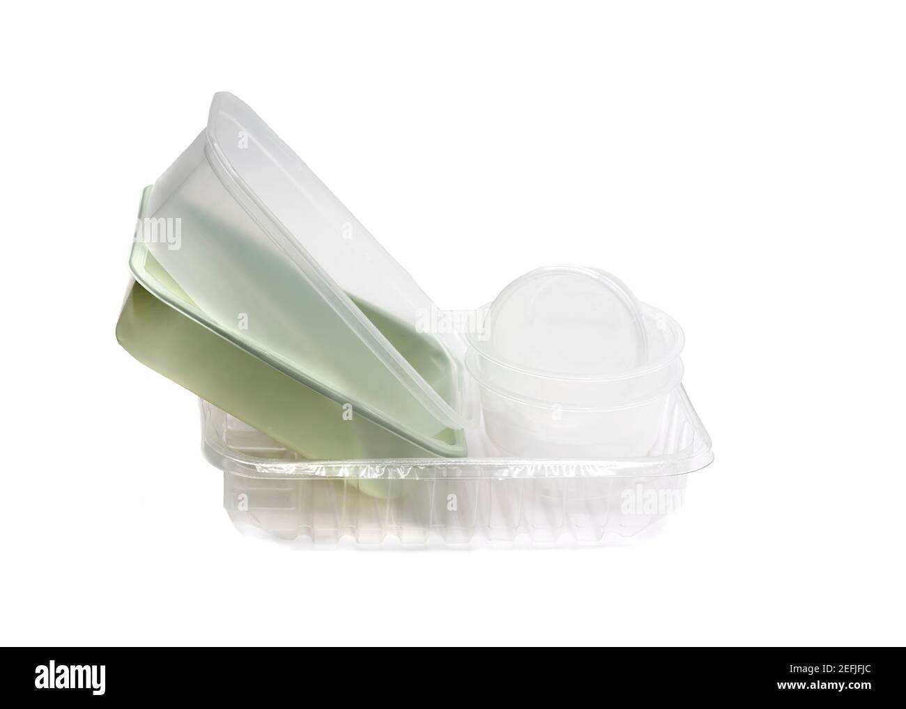 Plastic food and takeaway containers washed for recycle meant to save ...