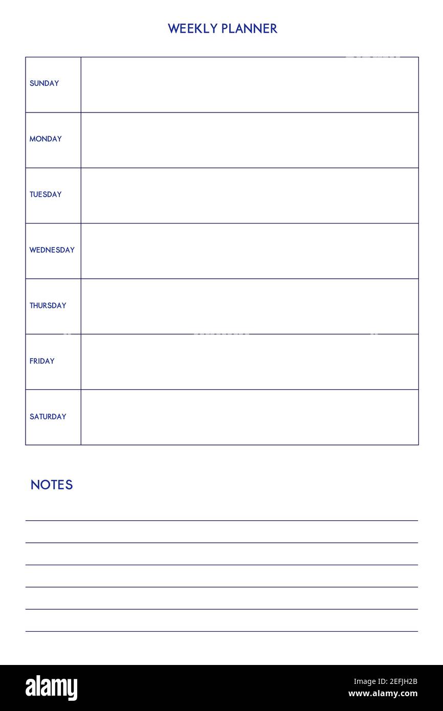 daily weekly personal planner diary template in classic strict style ...