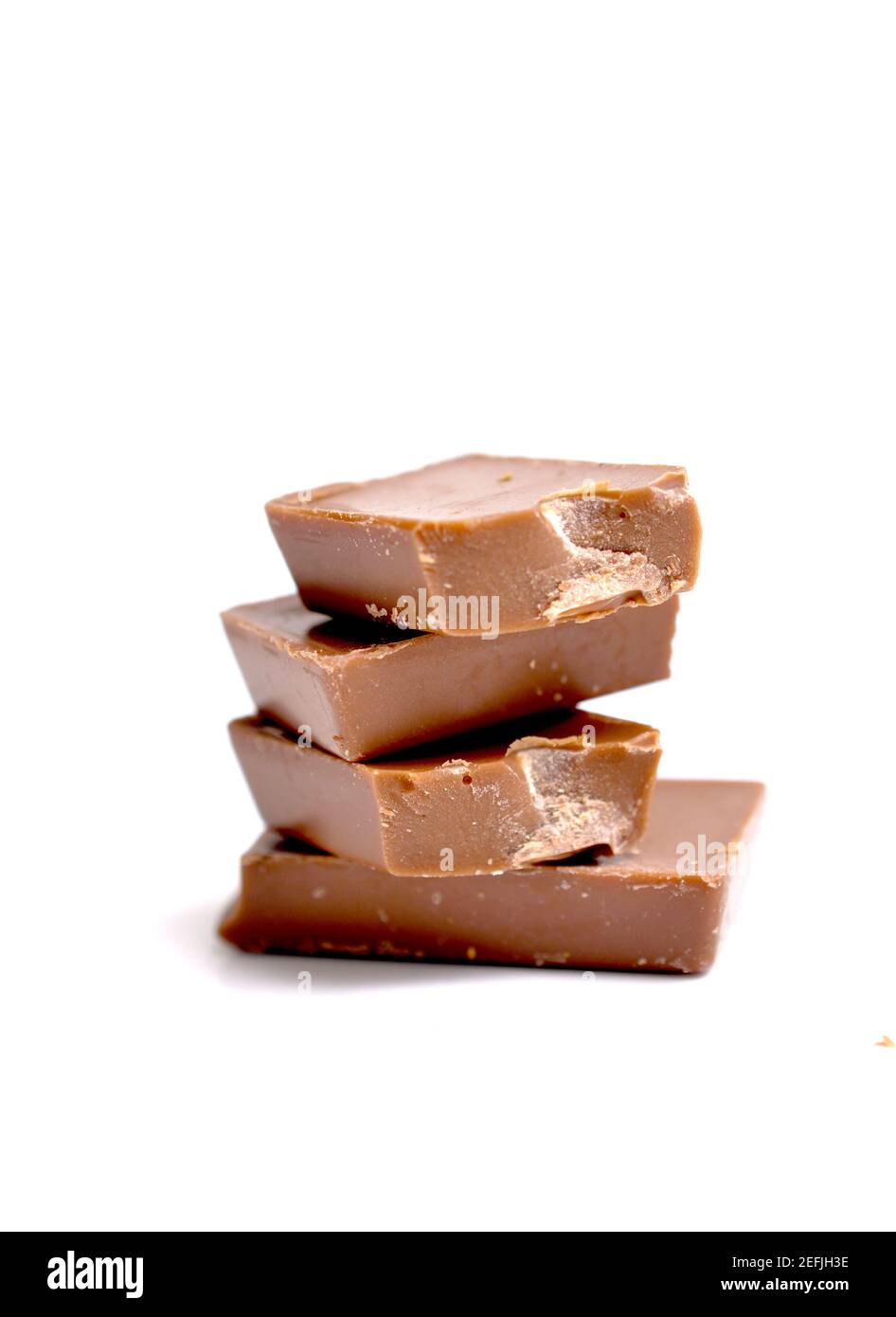 Chocolate bars stack isolated on white background Stock Photo - Alamy
