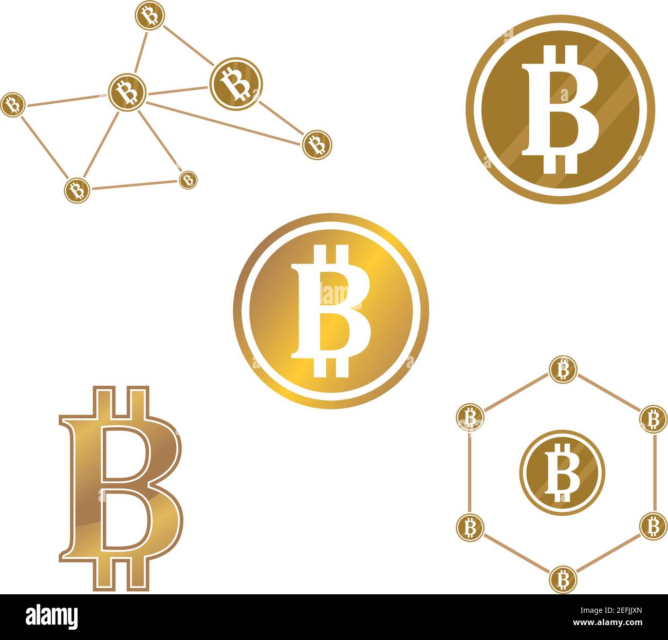 Bitcoin golden physical coin illustration Stock Vector Images - Alamy
