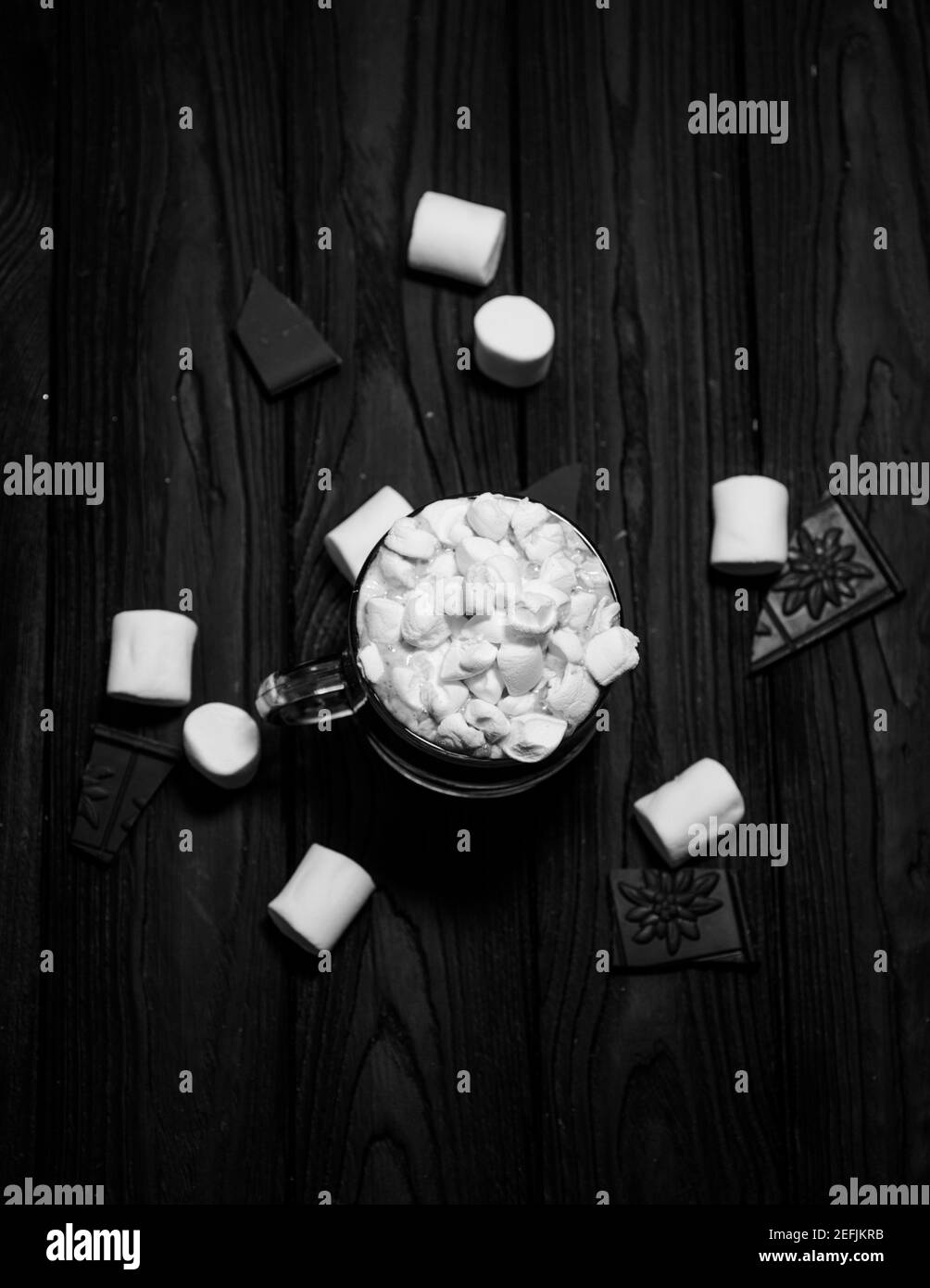 Sweet hot chocolate in Black and White Stock Photos & Images - Alamy