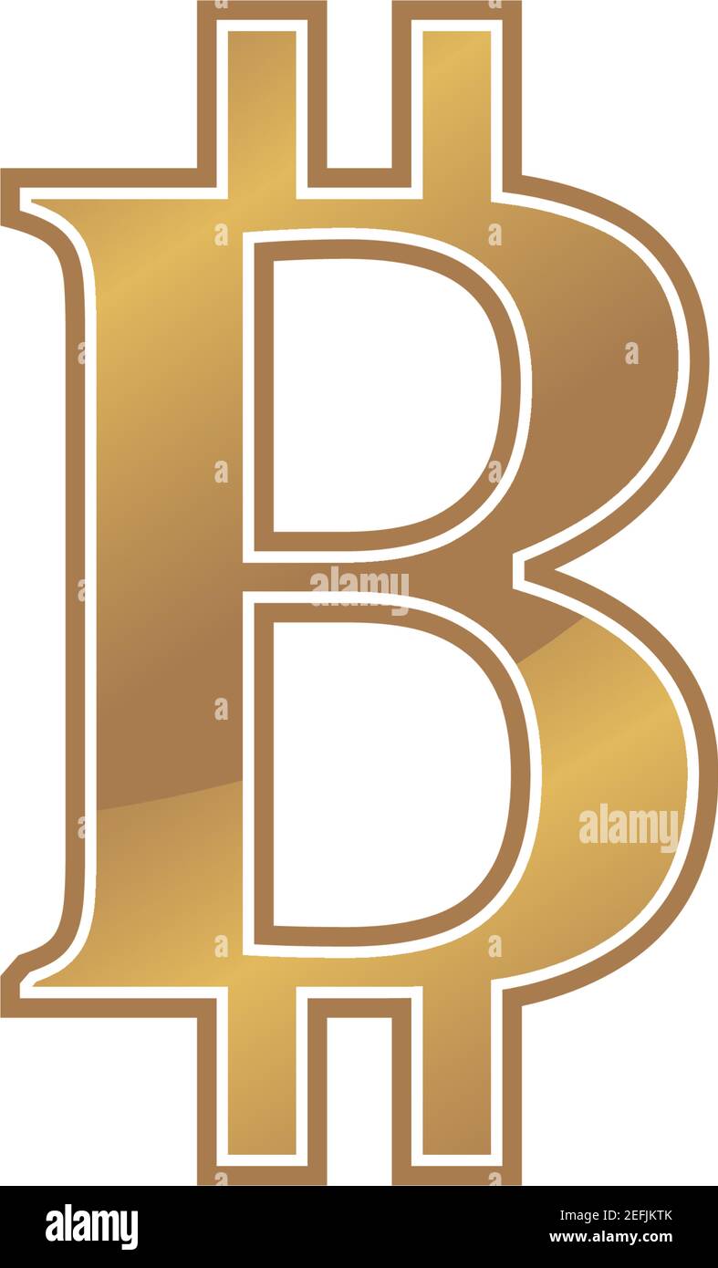 Bitcoin golden physical coin illustration Stock Vector Images - Alamy