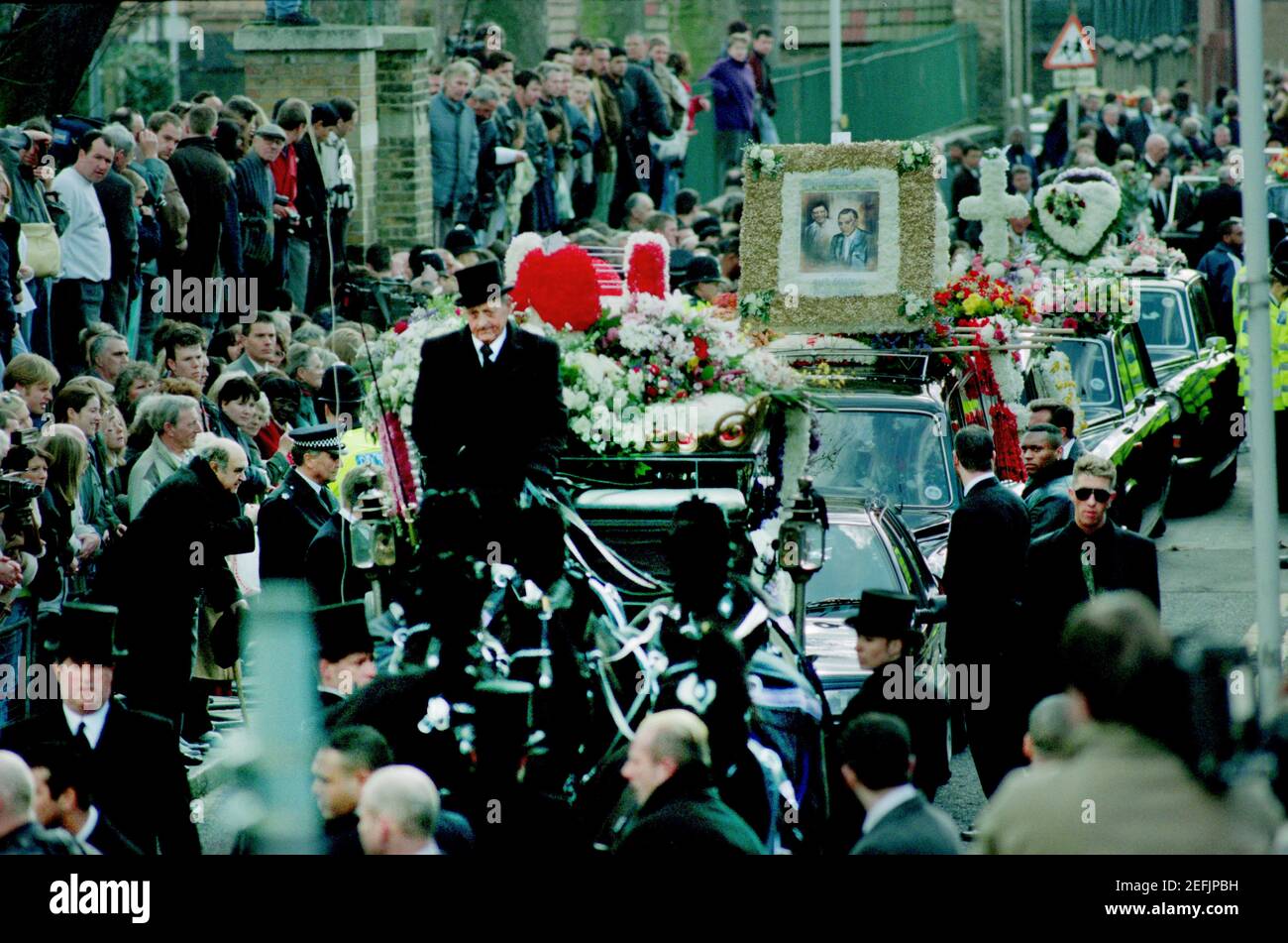 Ronnie Kray funeral Bethnal Green East London England 29 March 1995 ...