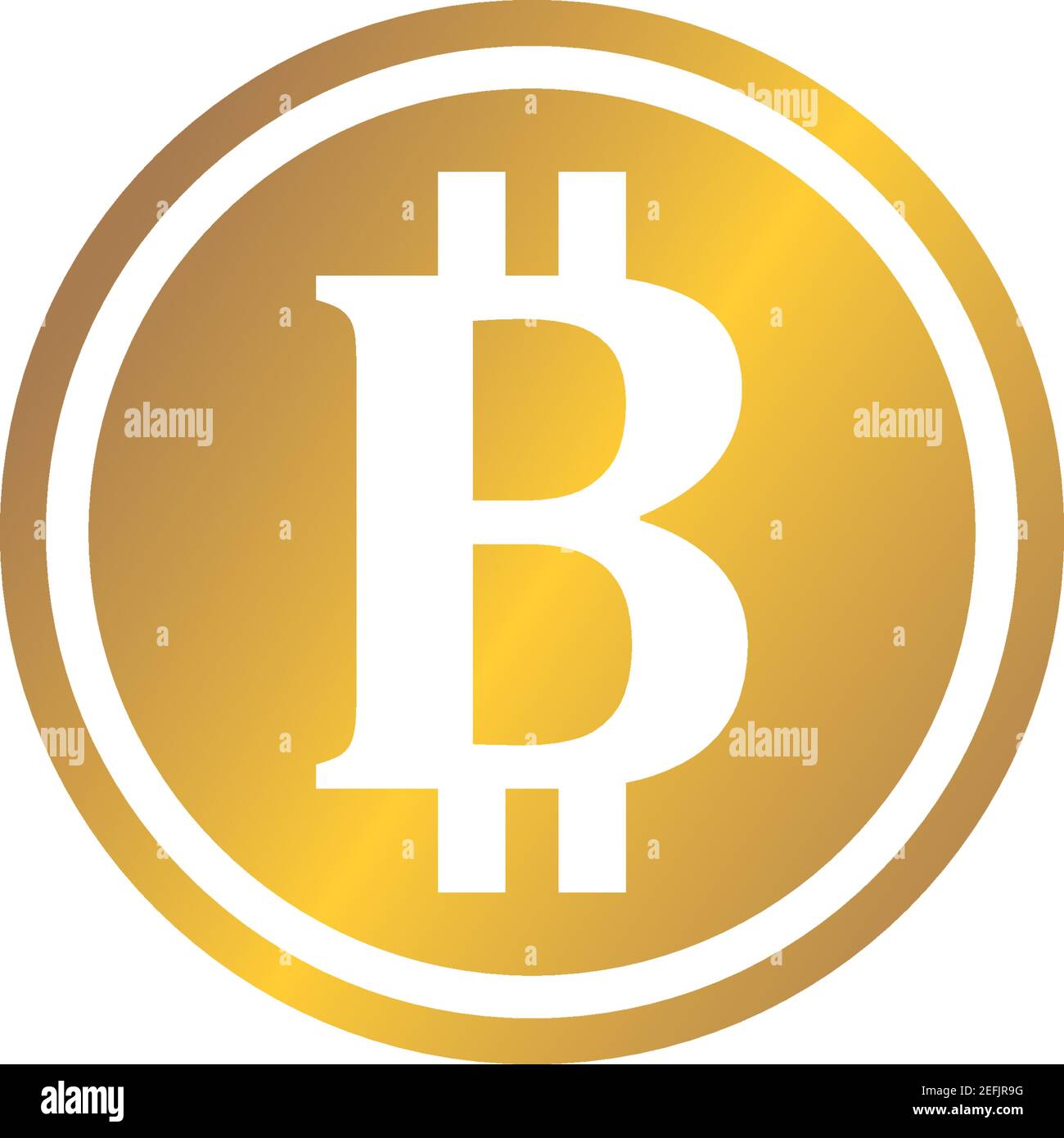 Bitcoin golden physical coin illustration Stock Vector Images - Alamy
