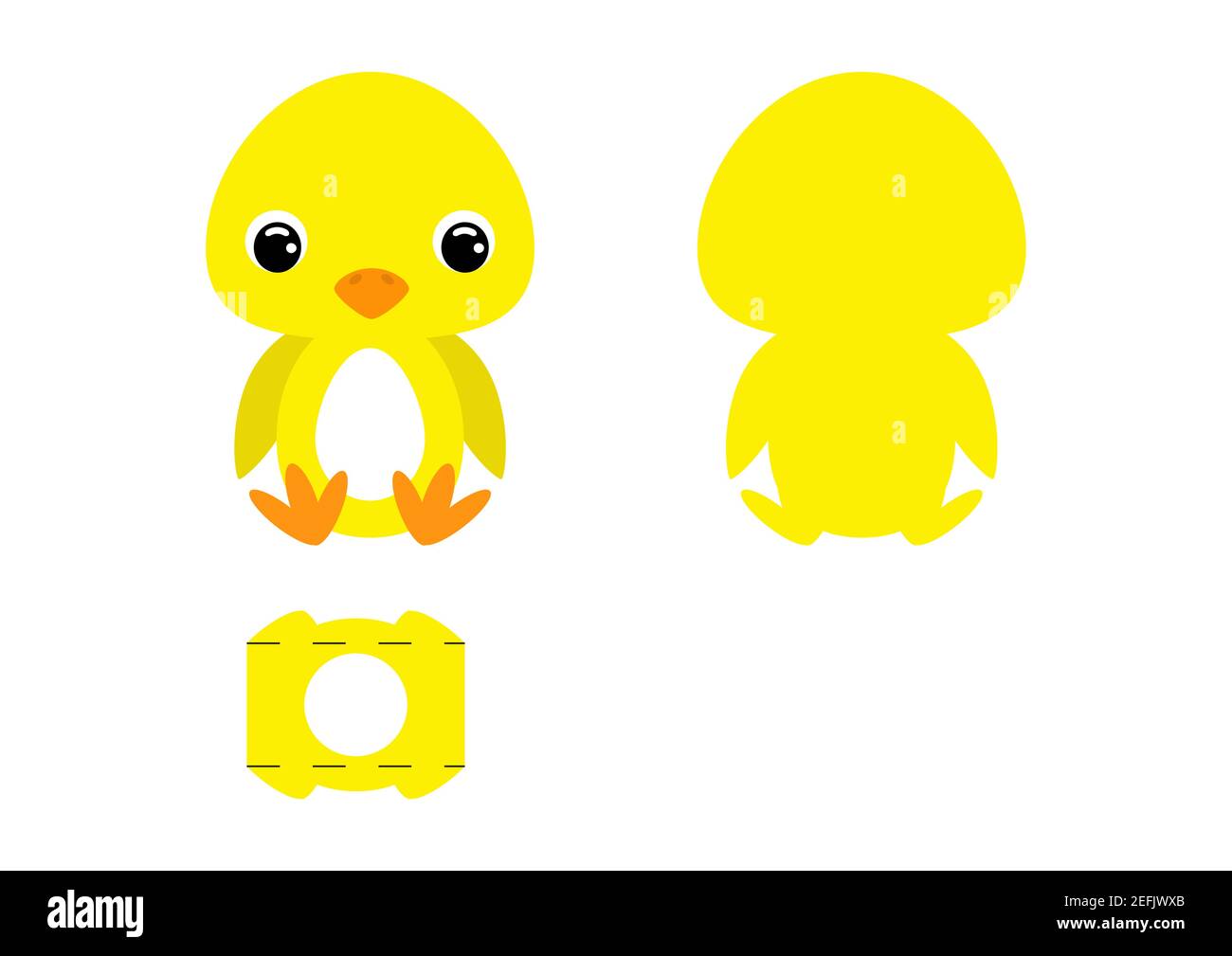 DIY cute chicken chocolate egg holder template. Retail paper box for ...