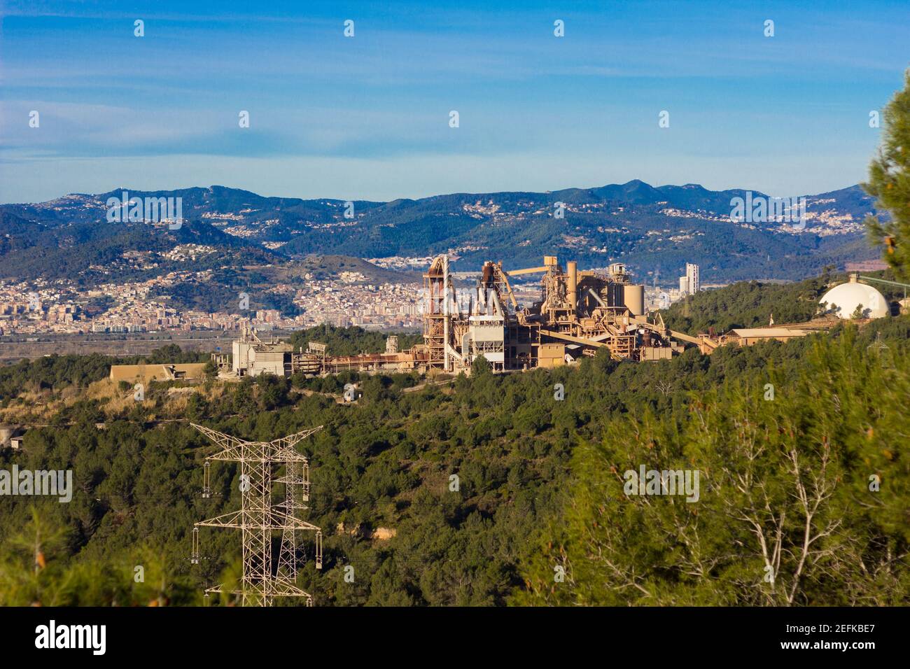 Cement factory in the middle of the mountains. Factory in the ...