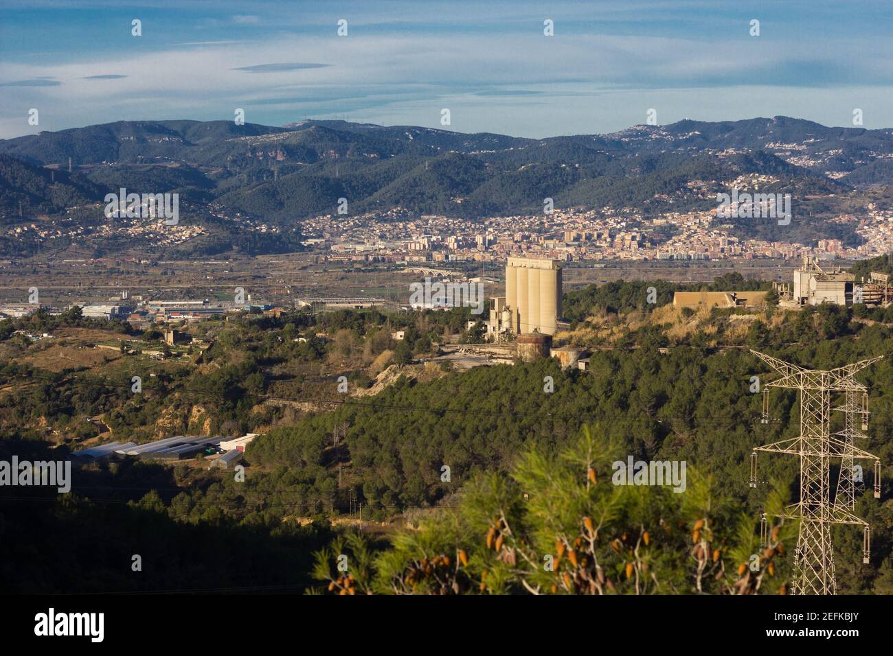 Cement factory in the middle of the mountains. Factory in the ...