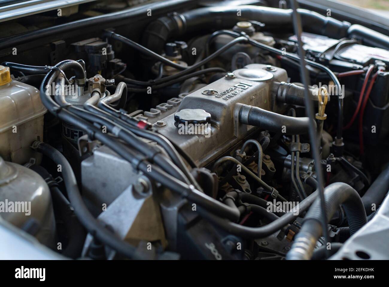 Used car engine ready for repair and maintenance Stock Photo - Alamy