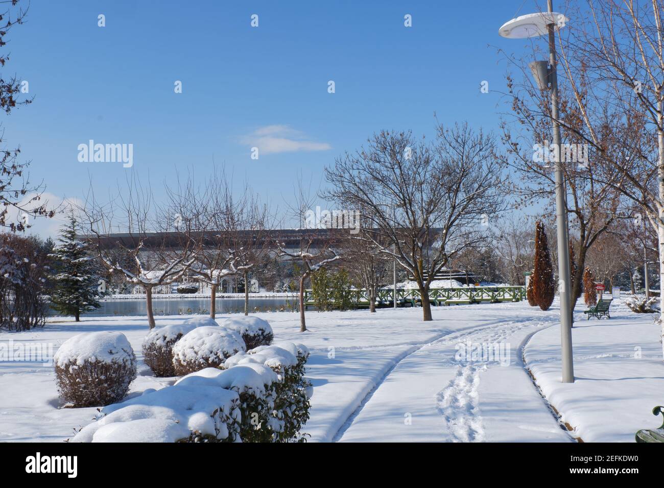 Beautiful View in Snowy Weather Stock Photo - Alamy