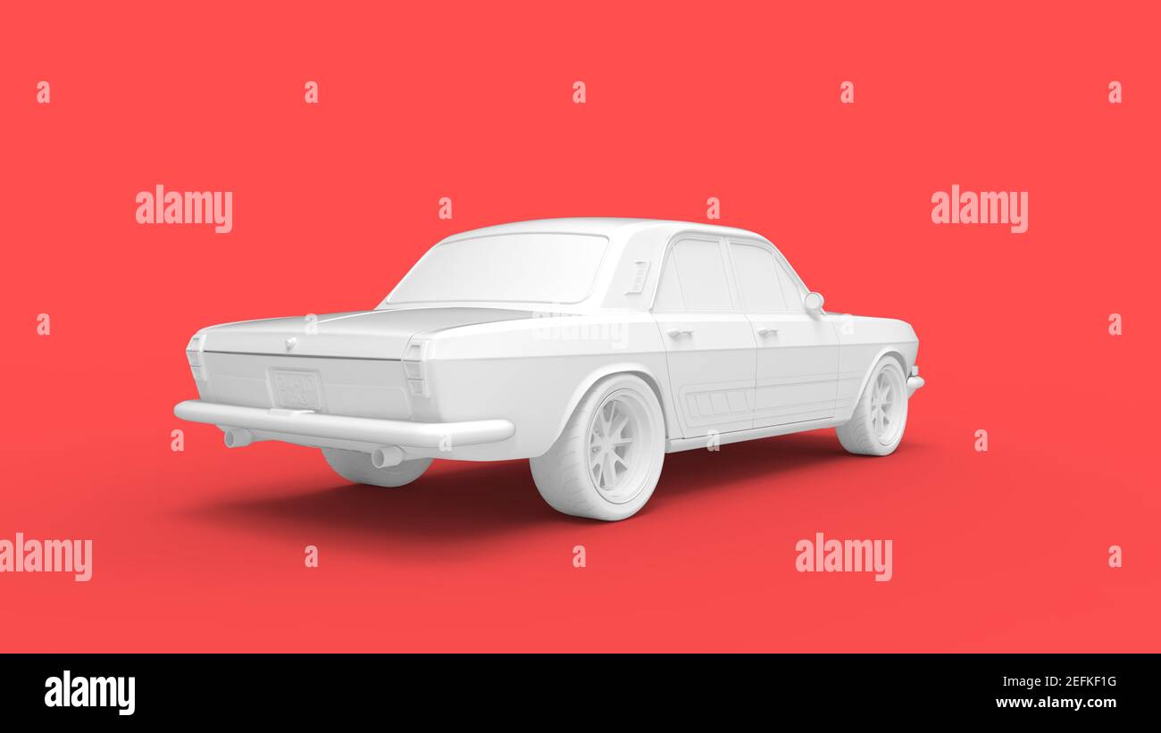 3D rendering of a vintage retro car isolated in a empty studio Stock ...