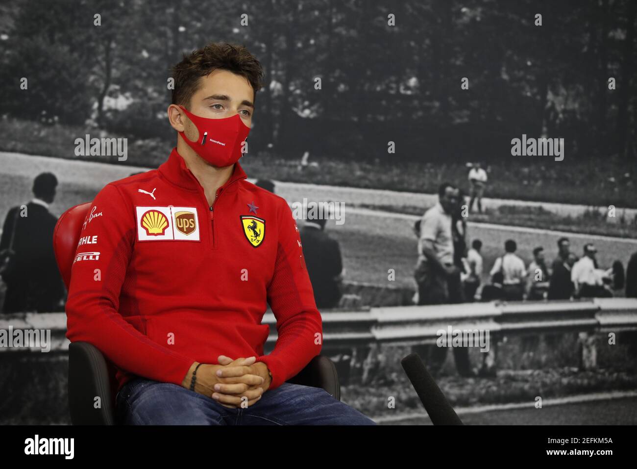 LECLERC Charles (mco), Scuderia Ferrari SF1000, portrait press conference during the Formula 1 ...