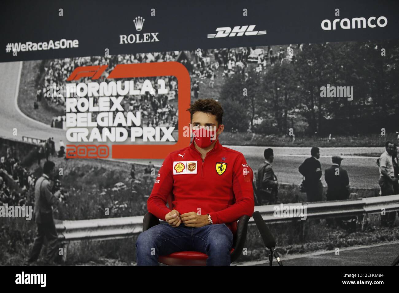 LECLERC Charles (mco), Scuderia Ferrari SF1000, portrait press conference during the Formula 1 ...