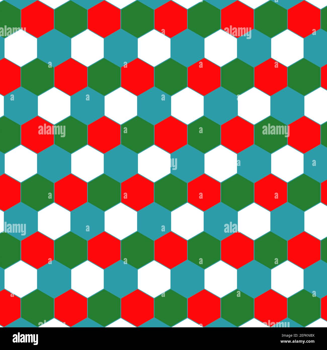 Illustration of the red, white, blue and green hexagonal pattern Stock ...