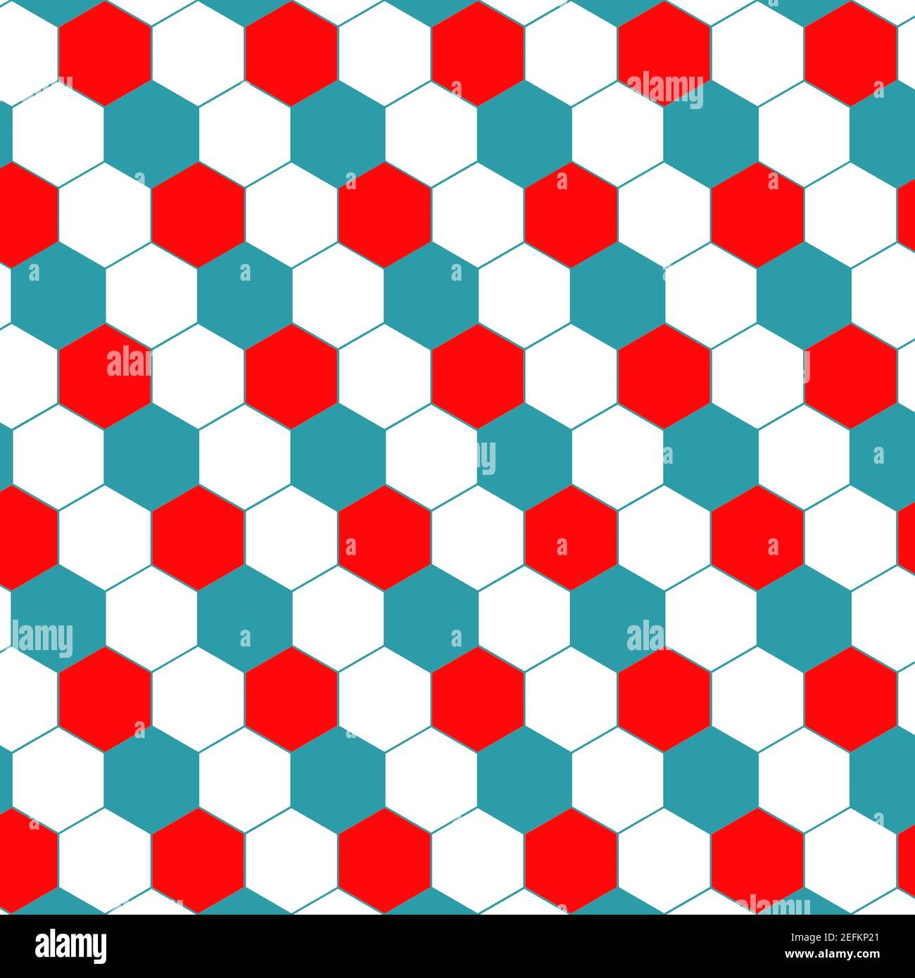 Illustration of the red, blue and white hexagonal pattern Stock Photo ...